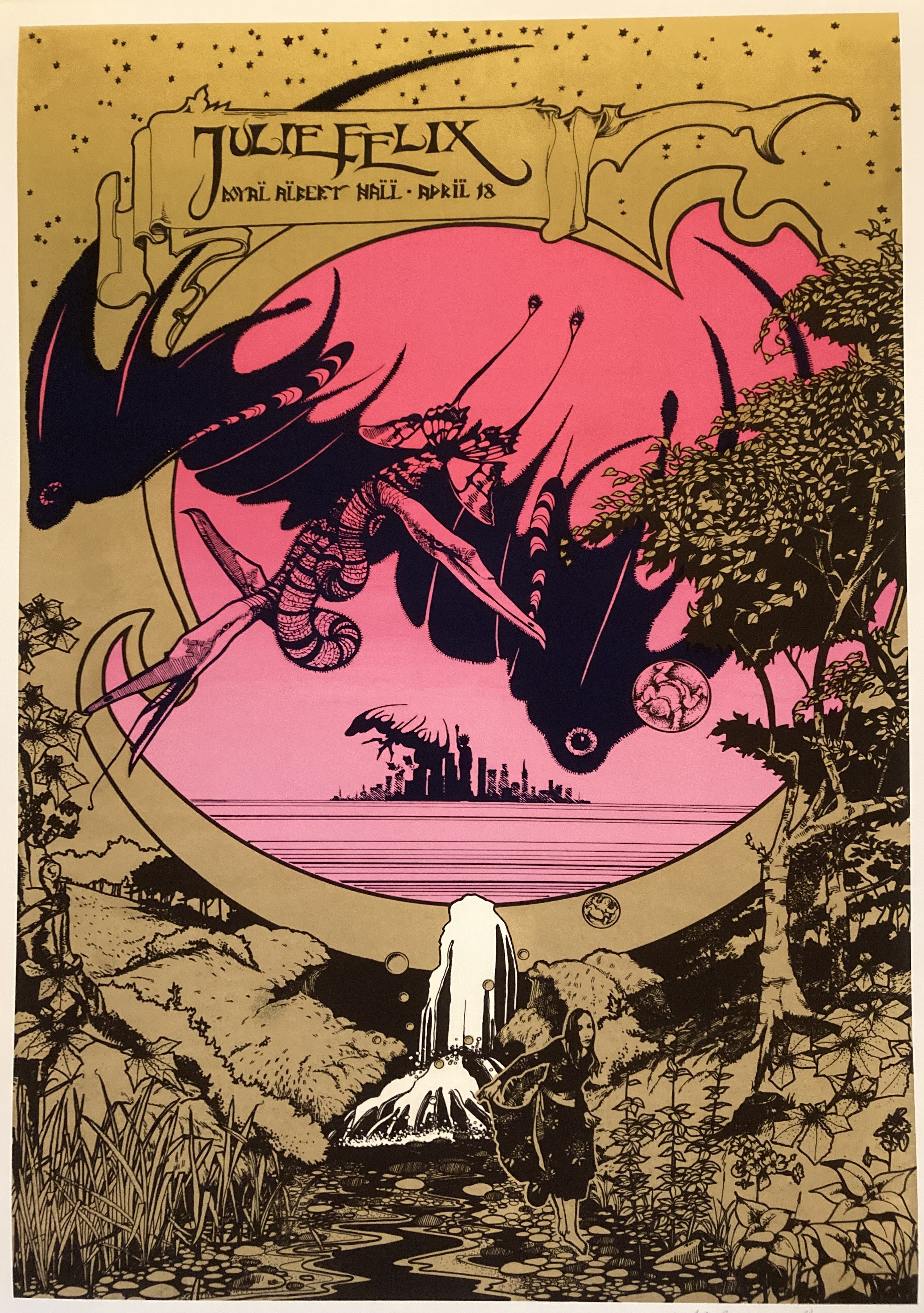 Hapshash poster print - Julie Felix RAH 1967 Signed and stamped by Nig ...