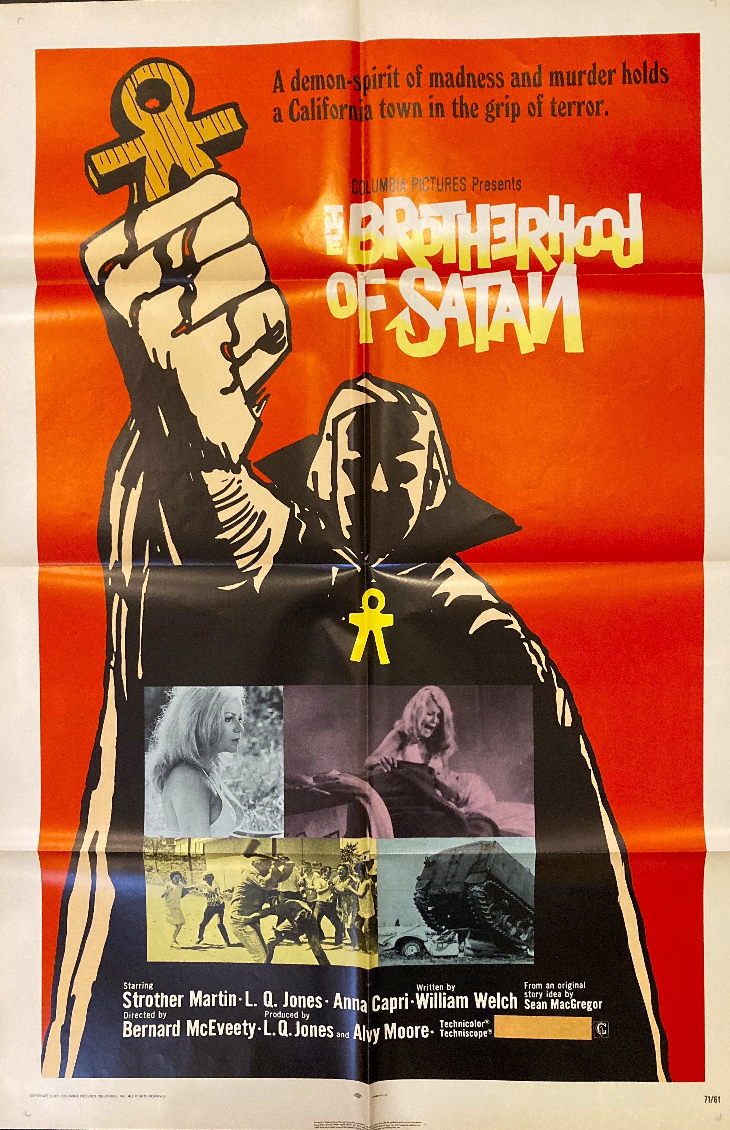 Original vintage horror movie film poster - Brotherhood of Satan USA 1 ...