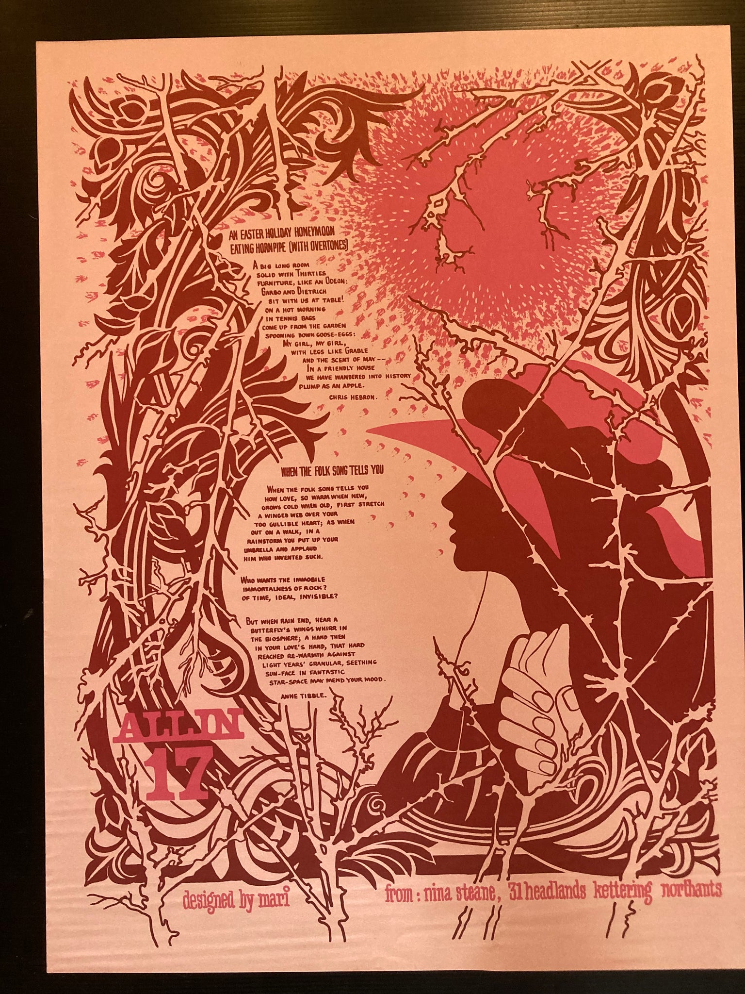 Vintage original design poetry poster- Easter Holiday Honeymoon & When ...